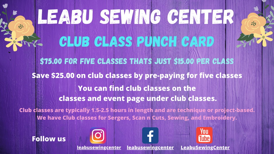 Classes – Leabu Sewing Center